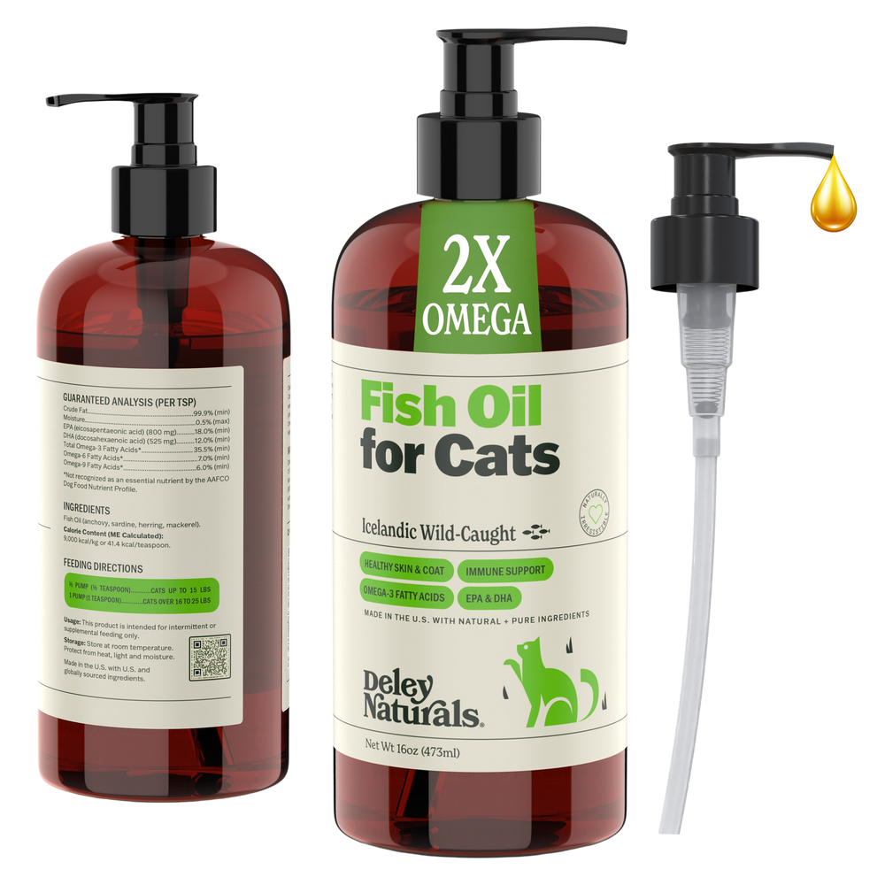 Icelandic Wild-Caught Omega 3 Fish Oil for Cats – 16 oz Pump